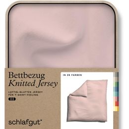 Schlafgut Bettbezug &raquo;Premium Bettbezug Knitted Jersey (1 St)&laquo; Ton-in-Ton Rei&szlig;verschluss, Bio-Baumwolle mit Elasthan, Uni, OEKO Tex lila Jersey, Obermaterial: 95