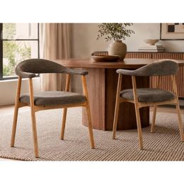 ACTONA GROUP Esszimmerstuhl &raquo;Addi, Stuhl, 2er-Set, gepolstert, Moderner Stil, Gestell aus Eiche&laquo; () Mit Armlehnen, ge&ouml;lte Oberfl&auml;che, einfache 