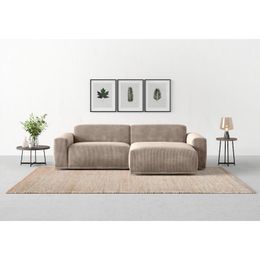 Trendmanufaktur Ecksofa &raquo;Braga, mit hochwertigem Kaltschaum, L-Form, Japandi-Design&laquo; modernes Sofa, Couch mit hohem Sitzkomfort, 255/72/160 cm (B/H/T)