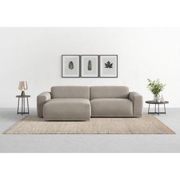 Trendmanufaktur Ecksofa &raquo;Braga, mit hochwertigem Kaltschaum, L-Form, Japandi-Design&laquo; modernes Sofa, Couch mit hohem Sitzkomfort, 255/72/160 cm (B/H/T)