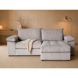OTTO home Ecksofa &raquo;Soft&Cosy Pik XL, L-Form, B: 246 cm, Mega Sofa in Cord&laquo; Lounge-Komfort mit edler Sitzsteppung, Federkern grau 100% Polyester B/H/T: