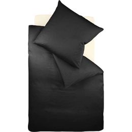 Fleuresse Bettw&auml;sche &raquo;Colours in 135x200, 155x220 oder 200x200 cm&laquo; 2 Stk. Bettw&auml;sche aus 100% Baumwolle, uni, mit Rei&szlig;verschluss schwarz Mako-Satin, 