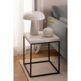 ACTONA GROUP Couchtisch &raquo;Barossa Wohnzimmertisch, Beistelltisch, Quadratisch, Sofatisch,&laquo; Steinoptik, schwarze Stahlbeine, in weiteren Variationen, B: