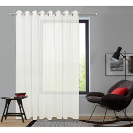 OTTO home Gardine &raquo;Dolly&laquo; &Ouml;sen 1 Stk. tlg. gewebt, Polyester, extra Breite ab 3 Meter wei&szlig; Polyester 175cm, &Ouml;sen, 300cm