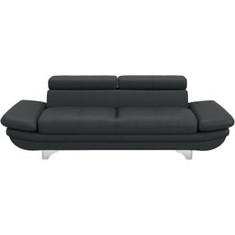 COTTA 3-Sitzer &raquo;Enterprise, B: 233cm, modernes Einzelsofa&laquo; Big-Sofa, mit Armteilverstellung & Kopfteilverstellung grau Softlux -Kunstleder;Luxus-