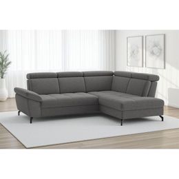 Sit & More sit&more Ecksofa &raquo;Vanity; L-Form, B. 254 cm&laquo; Inkl.Sitz-,Kopf-und Armteilverstellung 100% Polyester B/H/T: 254cm x 84cm x 197cm, Flachgewebe, Ottomane 