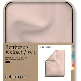 Schlafgut Bettbezug &raquo;Premium Bettbezug Knitted Jersey (1 St)&laquo; Ton-in-Ton Rei&szlig;verschluss, Bio-Baumwolle mit Elasthan, Uni, OEKO Tex rot Jersey, Obermaterial: 95%