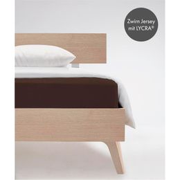 Fleuresse Spannbettlaken &raquo;Comfort&laquo; langlebig & b&uuml;gelfrei,Perfekte Passform durch POWER-STRETCH braun Jersey-Elasthan, Obermaterial: 96% Baumwolle, 4% 