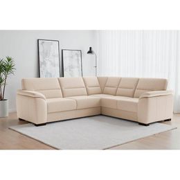Sit & More sit&more Ecksofa &raquo;Montego L-Form, B: 256 cm, gro&szlig;e Stoffauswahl, Komfortsitzh&ouml;he 46 cm&laquo; mit Schlaffunktion, optional Schubkasten mit Stauraum beige 95