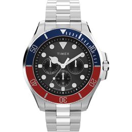 Timex Herren Quarzuhr &raquo;Harborside Coast Multifunction&laquo; Armbanduhr, Herrenuhr, Edelstahlarmband, analog, Wochentag, Tag silber Einheitsgr&ouml;&szlig;e