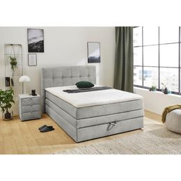 Jockenh&ouml;fer Boxspringbett &raquo;AMY mit Bettkasten, inkl. Bonnell- oder Taschenfederkernmatratze H2-H4&laquo; mit 6 cm Kaltschaum-Topper, Cord-Bezug, 120x200 und 140x200 cm 
