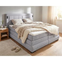 OTTO home Boxspringbett &raquo;MIVVA mit Bettkasten, mit Taschenfederkernmatratze H3, H3/H4 mix, H4&laquo; mit Kaltschaum- oder Visco-Topper (bei H4), 