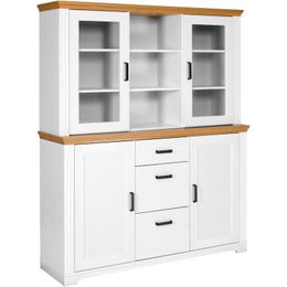 Inter Link Buffet &raquo;Maluno, Kiefer Massivholz, K&uuml;chenschrank, Geschirrschrank&laquo; 1 Stk. tlg. mit soft-close, Stauraum, BxTxH: ca.166,4 x 48,3 x 199,4 cm Massivholz,