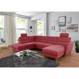 Home Affaire Wohnlandschaft &raquo;Palmera U-Form, B: 308 cm, gro&szlig;e Stoff + Leder Auswahl&laquo; optional Schlaffunktion & Bettkasten, Federkern, XXL-