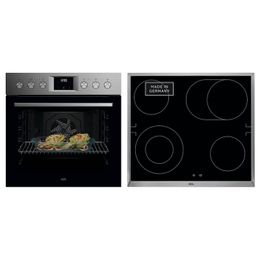 AEG Elektro-Herd-Set Serie 5000 &raquo;OU5AE20SM&laquo; Aqua Clean Gleichm&auml;&szlig;iges Garen auf 3 Ebenen - ideal f&uuml;r Mehrblech‐Backen schwarz Leichtreinigungst&uuml;r und 