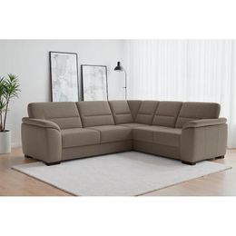 Sit & More sit&more Ecksofa &raquo;Montego L-Form, B: 256 cm, gro&szlig;e Stoffauswahl, Komfortsitzh&ouml;he 46 cm&laquo; mit Schlaffunktion und Schubkasten mit Stauraum beige 95% 