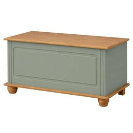 OTTO home Sitztruhe &raquo;Finca&laquo; aus massivem Kiefernholz, 85 x 43 x 45 cm, mit praktischem Stauraum gr&uuml;n Massivholz B/H/T: 85cm x 45cm x 43cm
