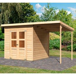 Karibu Gartenhaus &raquo;Baggersee 3&laquo; beige Holzwerkstoff ohne Fu&szlig;boden, ohne Dacheindeckung