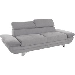 COTTA 3-Sitzer &raquo;Enterprise, B: 233cm, modernes Einzelsofa&laquo; Big-Sofa, mit Armteilverstellung & Kopfteilverstellung grau Struktur (100% Polyester );