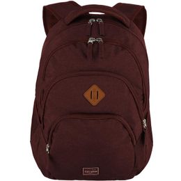 Travelite Unisex Travelite Laptoprucksack &raquo;BASICS Melange&laquo; ideal f&uuml;r Freizeit, Arbeit, Schule und Reisen rot B/H/T: 31cm x 45cm x 16cm