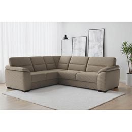 Sit & More sit&more Ecksofa &raquo;Montego L-Form, B: 256 cm, gro&szlig;e Stoffauswahl, Komfortsitzh&ouml;he 46 cm&laquo; mit Schlaffunktion, optional Schubkasten mit Stauraum beige 
