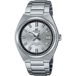 CASIO EDIFICE Herren CASIO EDIFICE Quarzuhr Armbanduhr, Herrenuhr, Edelstahlarmband, analog, Tag, Neo-Display grau Einheitsgr&ouml;&szlig;e