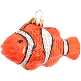 Weihnachtsbaumkugel &raquo;Baumschmuck Clownfisch orange 8cm&laquo; Dekoriert mit Liebe zum Detail orange Glas 8cm