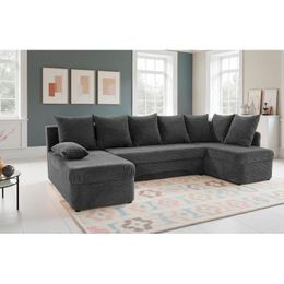 Jockenh&ouml;fer Wohnlandschaft &raquo;Arktis, U-Form, B: 260 cm&laquo; Sofa mit Bettkasten & Schlaffunktion grau Korpus: 100% Polyester;Kissen: 100% Polyester B/H/T: 260cm x 87cm