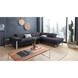 W.Schillig Ecksofa &raquo;finn, toller Sitzkomfort, L-Form, hochwertige Verarbeitungsdetails&laquo; German Design Award 2016, Fu&szlig;gestell Chrom gl&auml;nzend, Breite 
