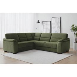 Sit & More sit&more Ecksofa &raquo;Montego L-Form, B: 256 cm, gro&szlig;e Stoffauswahl, Komfortsitzh&ouml;he 46 cm&laquo; mit Schlaffunktion und Schubkasten mit Stauraum gr&uuml;n 100% 