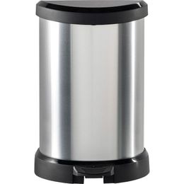 curver M&uuml;lleimer &raquo;Decobin&laquo; 1 Beh&auml;lter 20 Liter silber Polypropylen B/H/T: 30,3cm x 44,8cm x 28,1cm, 20 l