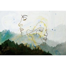 ARCHITECTS PAPER Fototapete &raquo;Atelier 47 Golden Outline 1&laquo; Wald glatt Vlies, Wand, Schr&auml;ge, Decke gelb Vlies B/L: 4m x 2,7m