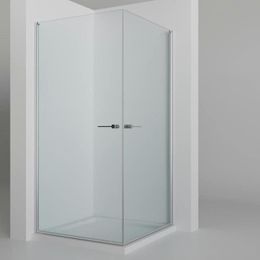 Welltime Eckdusche &raquo;Firenze&laquo; Rahmenloses Design mit extravaganten Griffen, 6mm ESG transparent B/H/T: 80cm x 190cm x 80cm,mit Antikalk-Versiegelung