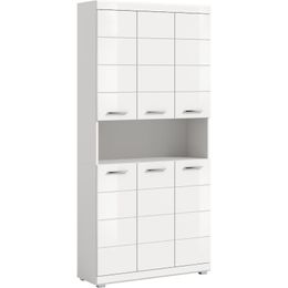 Welltime Hochschrank &raquo;SIENA, H&ouml;he 191cm, 6 T&uuml;ren, 1 offenes Fach, 8 Einlegeb&ouml;den, MDF-Front&laquo; TOPSELLER! Viel Stauraum, Badm&ouml;bel, Badschrank, 