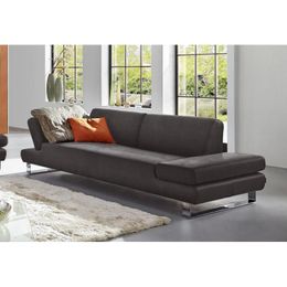 W.Schillig 3-Sitzer &raquo;taboo Designsofa mit hohem Sitzkomfort, Breite 232cm, Sitztiefe 69cm&laquo; mit &Uuml;bertiefe, inklusive Armlehnenverstellung braun 