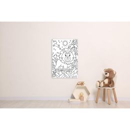 queence Bild &raquo;L&ouml;we im Dschungel&laquo; Bl&auml;tter Bl&auml;tterbilder Figuren L&ouml;we L&ouml;wen M&auml;dchen M&auml;rchenbilder klassische Fantasie 1 Stk. tlg. DIY Wandbild aus 