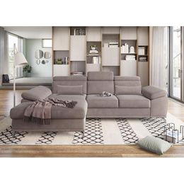 Sit & More sit&more Ecksofa &raquo;Cabrio L-Form, B: 295 cm, mit Sitztiefen-, Arm- & Kopfteilverstellung&laquo; 2 Nierenkissen, Federkern, mit Schlaffunktion und Stauraum 