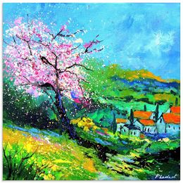 Artland Wandbild &raquo;Spring landscape&laquo; Wiesen & Baumbilder 1 Stk. tlg. als Alubild, Leinwandbild, Poster, Wandaufkleber in verschied. Gr&ouml;&szlig;en bunt Glas B/H/T: 