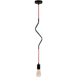 Paco Home Pendelleuchte &raquo;SNAKE&laquo; E27 schwarz 1, &Oslash; 4,5cm