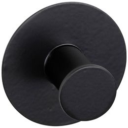 Wenko Wandhaken &raquo;Celano&laquo; selbstklebend, rostfrei schwarz Edelstahl &Oslash; 5cm