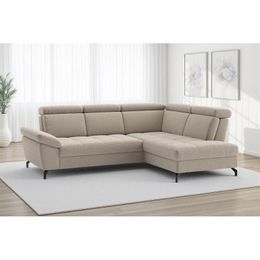 Sit & More sit&more Ecksofa &raquo;Vanity; L-Form, B. 254 cm&laquo; Inkl.Sitz-,Kopf-und Armteilverstellung 95% Polyester 5% Polyamid B/H/T: 254cm x 84cm x 197cm, Flachgewebe