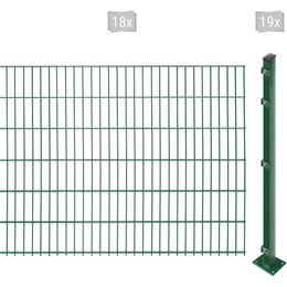 Arvotec Doppelstabmattenzaun &raquo;EASY 123 zum Aufschrauben&laquo; Zaunh&ouml;he 123 cm, Zaunl&auml;nge 2 - 60 m gr&uuml;n Kunststoff, Stahl H/L: 123cm x 36m, Pfosten: 19 Stk.