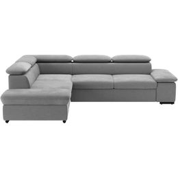 Sit & More sit&more Ecksofa &raquo;Alcudia L-Form, B: 272 cm, Arm- und Kopfteilverstellung, Eckcouch&laquo; mit Schlaffunktion, Komfortsitz grau 100% Polyester B/H/T: 272cm 