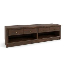 OTTO home Wohnwand &raquo;Soeren, 1 Standregal, 1 Wandregal, 1 TV-Lowboard, 1 B&uuml;cherregal&laquo; Set, 4 Stk. tlg. braun Massivholz B/H/T: 278cmcm x 220cmcm x 