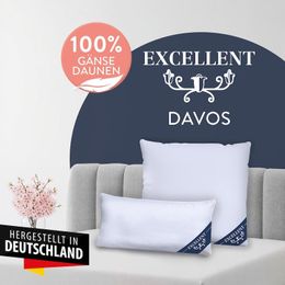 EXCELLENT 3-Kammer-Kopfkissen &raquo;Davos&laquo; 1 Stk. tlg. mit 100% G&auml;nsedaunen in den Au&szlig;enkammern gef&uuml;llt wei&szlig; Bezug: 100% Baumwolle. F&uuml;llung Au&szlig;enkammer: 100% 