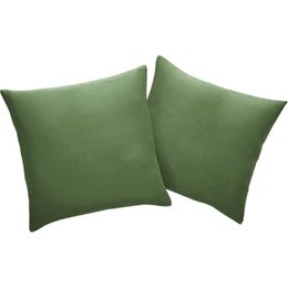 Bruno Banani Dekokissen &raquo;Lagan&laquo; 2-er Set, einfarbig, Kissenh&uuml;llen ohne F&uuml;llung, 40 x 40 cm gr&uuml;n Polyester B/L: 40cm x 40cm, 2 Stk.