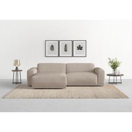 Trendmanufaktur Ecksofa &raquo;Braga, mit hochwertigem Kaltschaum, L-Form, Japandi-Design&laquo; modernes Sofa, Couch mit hohem Sitzkomfort, 255/72/160 cm (B/H/T)
