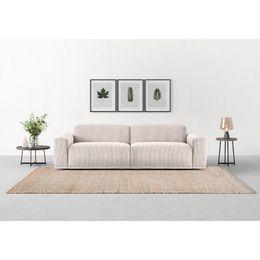 Trendmanufaktur Big-Sofa &raquo;Braga Japandi-Design, mit hochwertigem Kaltschaum, Megasofa, in Cord&laquo; modernes Big-Sofa, Couch mit hohem Sitzkomfort, 254/72