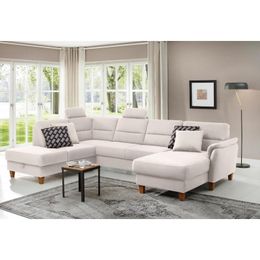 Home Affaire Wohnlandschaft &raquo;Palmera U-Form, B: 308 cm, gro&szlig;e Stoff + Leder Auswahl&laquo; mit Schlaffunktion, optional Bettkasten, Federkern, XXL-