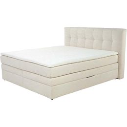 Jockenh&ouml;fer Boxspringbett &raquo;Amy&laquo; mit 6 cm Kaltschaum-Topper, Cord-Bezug, 180x200 und 200x200 cm beige Bezug Bett: Cordstoff (100% Polyester);Topper und 